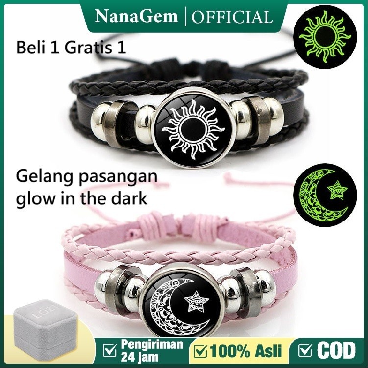 Jual BUPE_SHOP 【Beli 1 Gratis 1】Gelang Couple Pasangan Bintang Bulan ...
