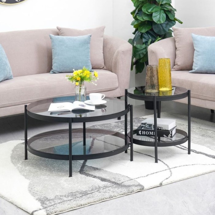 Jual Meja Tamu Minimalis Kaca INFORMA Meja Sisi/Side Table/Coffee Table ...