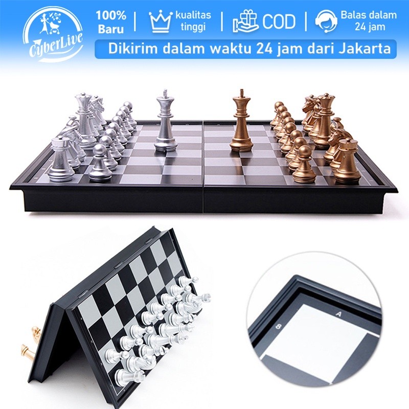 Jual RINBAOW 25x25cm Papan Catur Magnet Chess Magnetic Board Game 32 ...