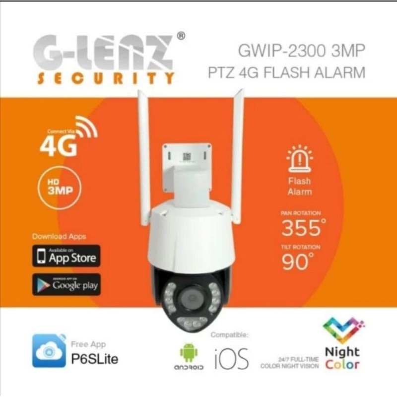 Jual GLENZ CCTV TANPA WIFI SIM CARD 4G PTZ CAMERA GWIP 2300 (3MP) | Shopee Indonesia