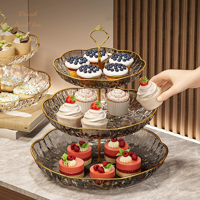 Jual 3 Tingkat Rak Makan Kue Buah Cake Plate Stand Akrilik Tingkat ...
