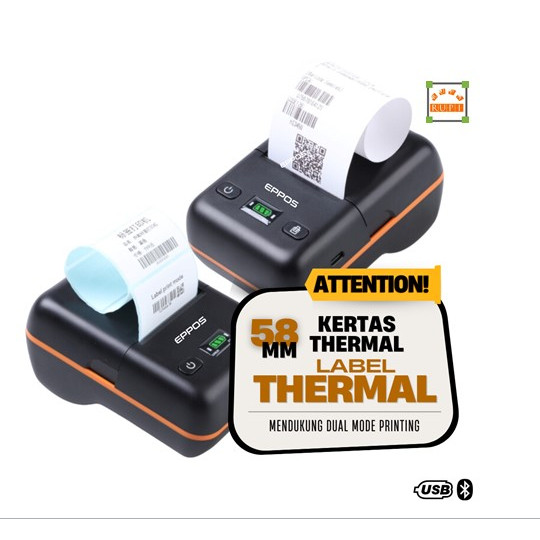 Jual Mini Printer Bluetooth EPPOS EP5858L [Dual Mode] Cetak Struk Dan Label | Shopee Indonesia