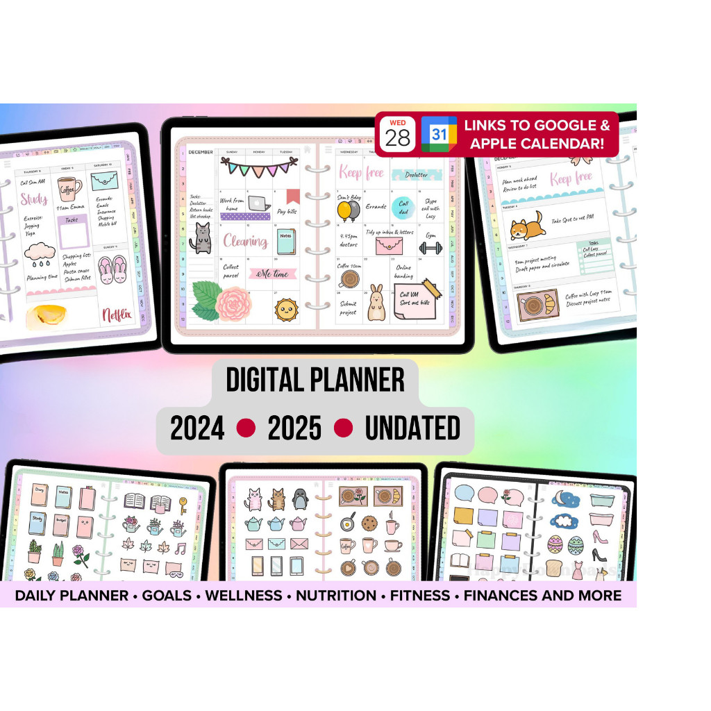Jual [ ] Digital Planner tahun 2024,2025 & 2026 dan Undated (Super ...