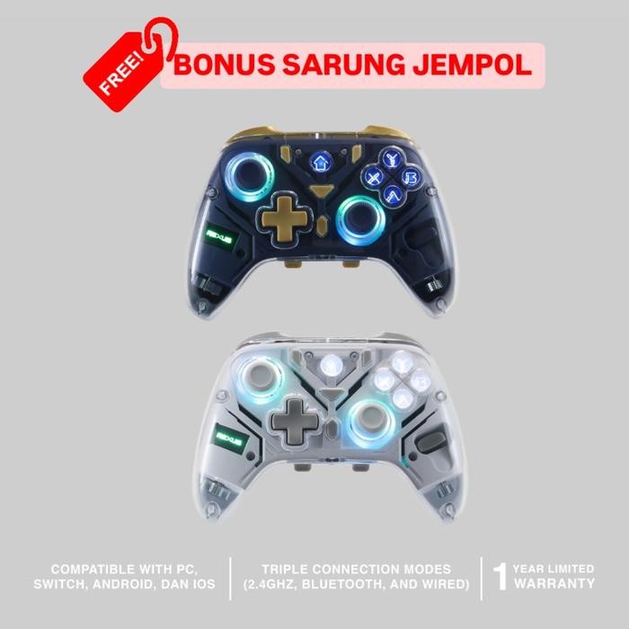 Jual Rexus GX500 Gamepad Joystick 3 connection modes Hall Effect Analog ...