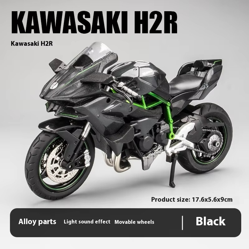Jual LETERSHOP Diecast 1:12 Kawasaki Ninja H2R (Rantai Gerak, Paddock, Suspensi, Lampu, Suara ...
