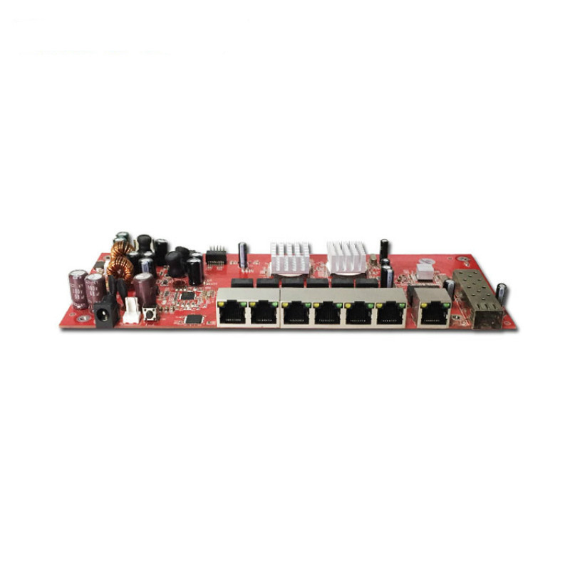 Jual OEM/ODM Fiber PoE switch 48V 8 port 10/100Mbps poe switch pcb ...