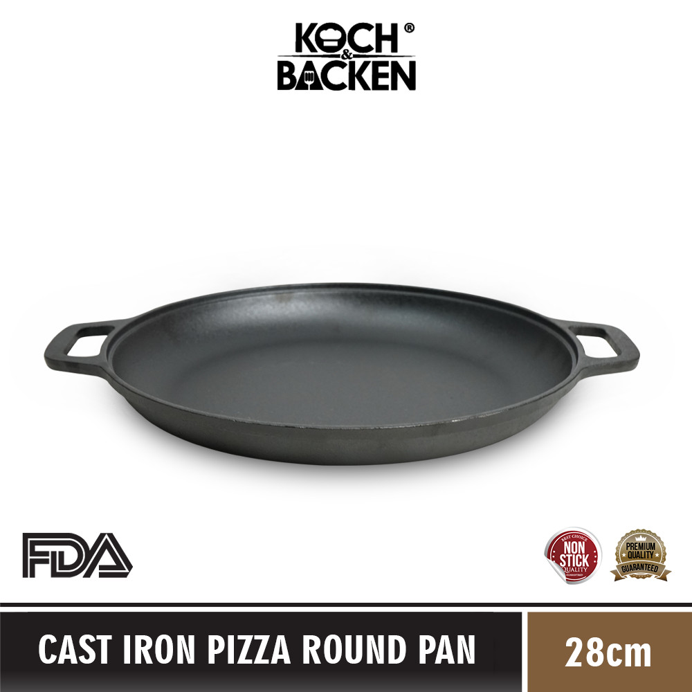 Jual KOCH&BACKEN Cast Iron Pizza Round Pan 28cm - Panci Pizza Wajan ...