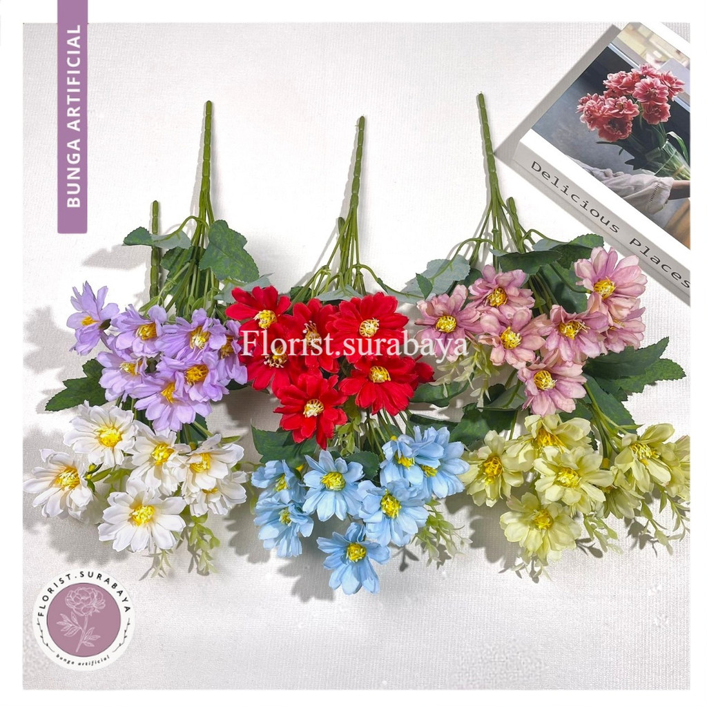 Jual Bunga Bucket Crysan Cabang 5 Bunga Hiasan Hantaran Bunga Palsu ...