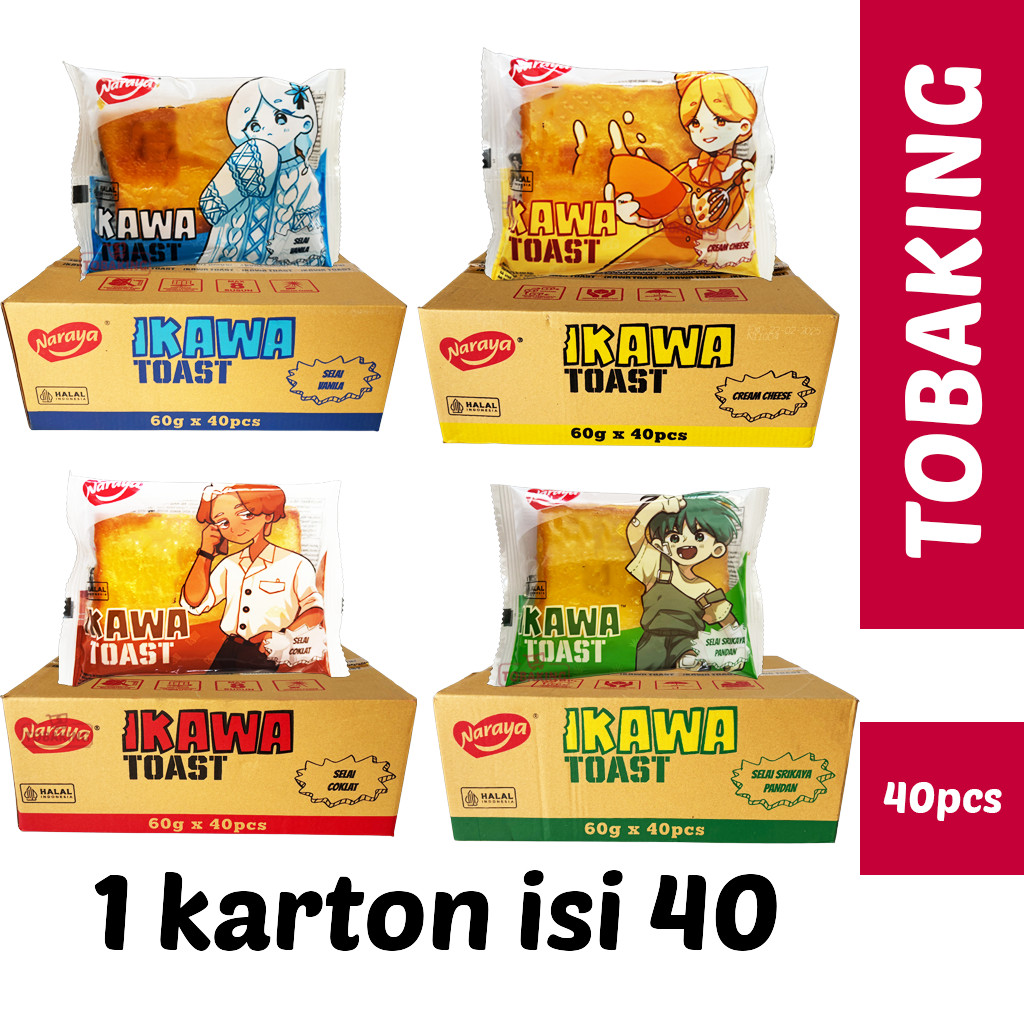Jual Naraya Ikawa Toast 1 karton Roti Isi Cokelat Cheese Vanila Srikaya ...