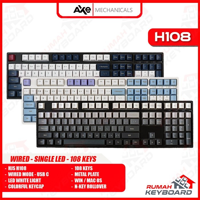 Jual AXE MECHANICALS - H108 - 100% Layout - 108 Keys - Wired Connection ...