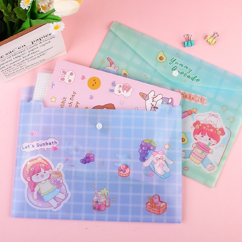 Jual Kantong berkas pola kartun/folder plastik/Tas file A4 motif kartun ...