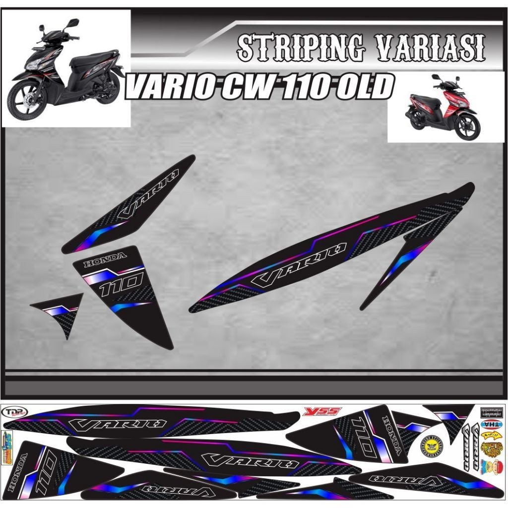 Jual STRIPING STIKER VARIO CW OLD 110 CARBU VARIASI STIKER MOTOR HONDA MATIC VARIO CW 110 OLD ...