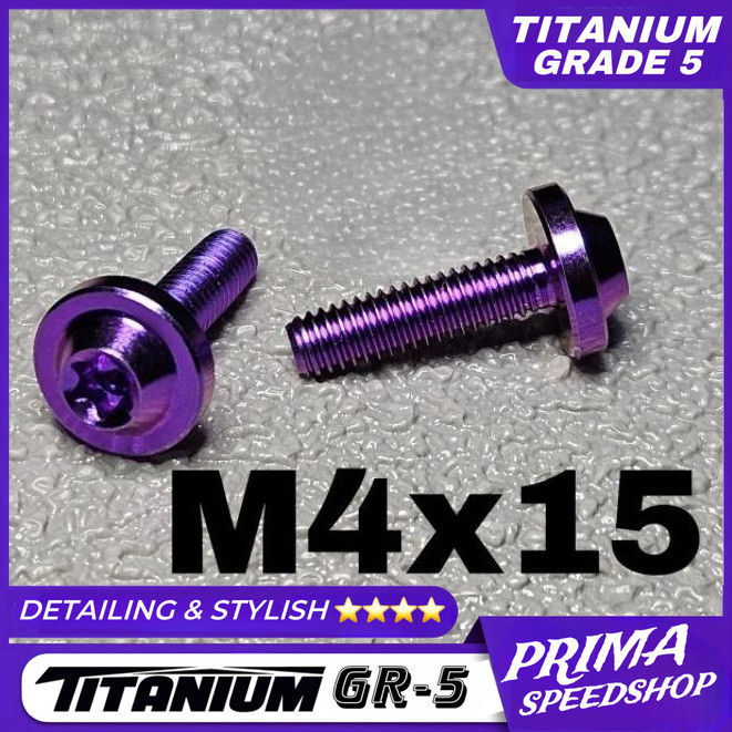 Jual Baut titanium GR5 drat 6 atau M4 model BIG HEAD original Titanium Vietnam | Shopee Indonesia