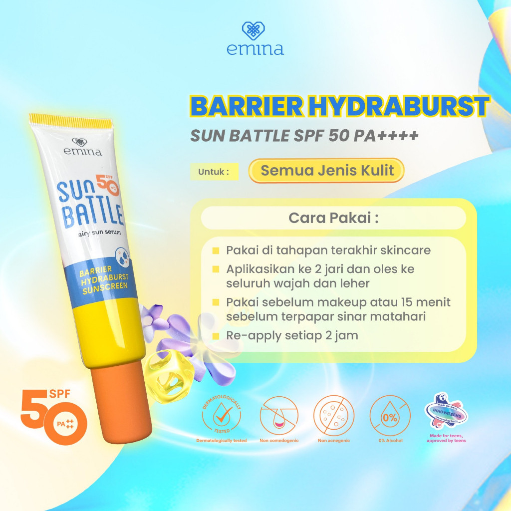 Jual Emina Sun Battle Spf 50 Pa++++ Barrier Hydraburst Sunscreen 30ml | Shopee Indonesia