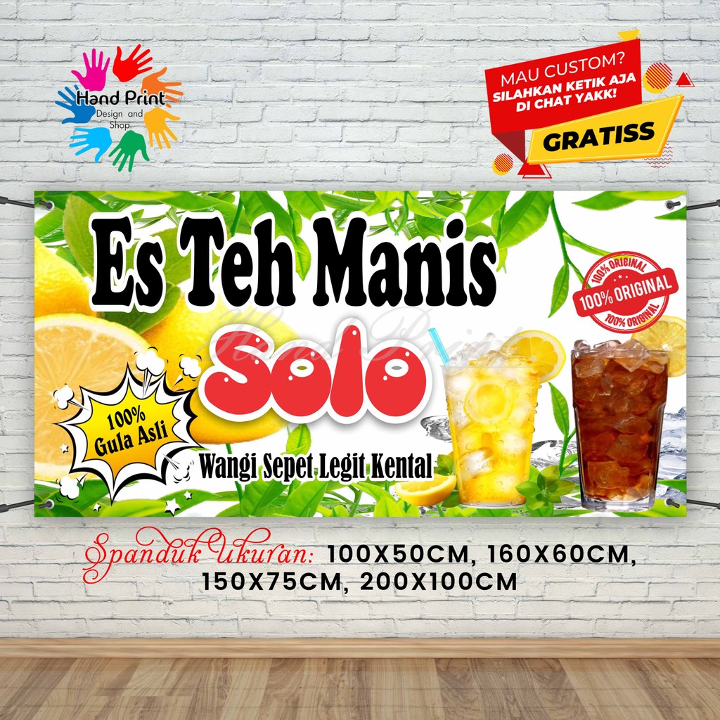Jual Cetak Spanduk Banner Jualan Es Teh manis Solo MMT Spanduk Custom ...