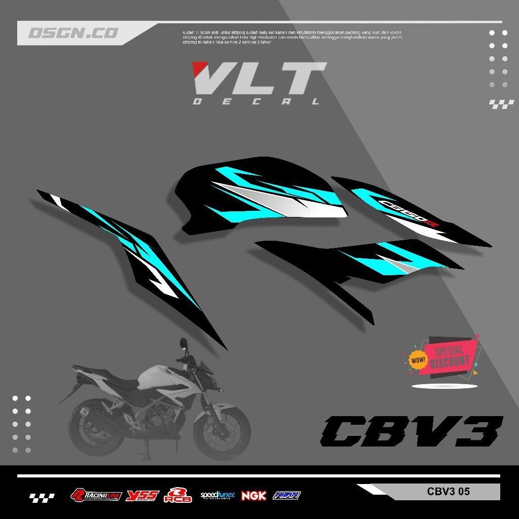 Jual STRIPING CB150R V3 - STRIPING CB150R V3 NEW STREET FIRE - STIKER ...