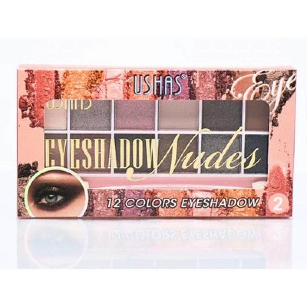 Jual USHAS ES2802 12 Nudes Colors Eyeshadow Palette 10.2gr | Shopee ...