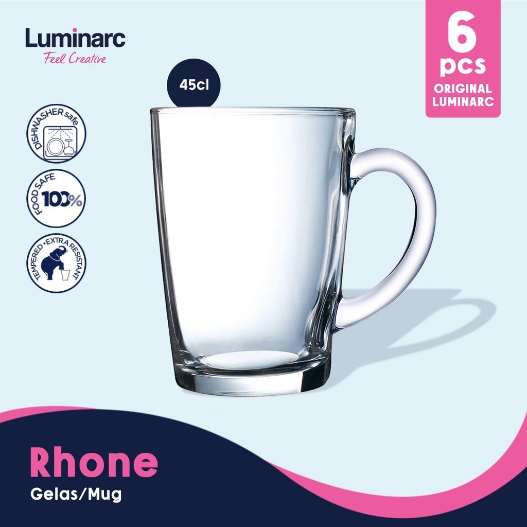 Jual Luminarc Gelas/Mug Rhone 45cl - 6pcs | Shopee Indonesia