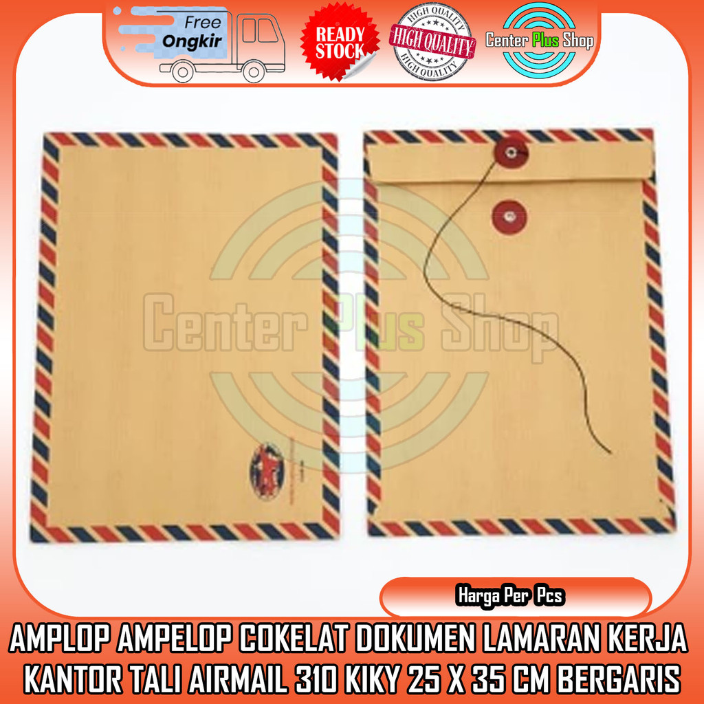 Jual Amplop Map Coklat Airmail Lamaran Melamar Kerja Ampelop Surat Cokelat Envelope Tali Air ...