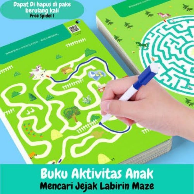 Jual (64 HALAMAN) BUKU MAZE LABIRIN WARNA WIPE AND CLEAN | Shopee Indonesia