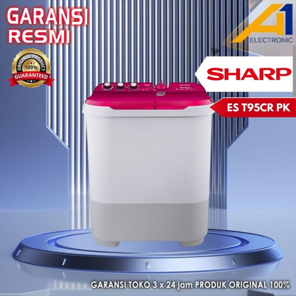 Jual Mesin Cuci SHARP ES T95CR PK / EST95CR 2 Tabung Twin Tub 9Kg | Shopee Indonesia