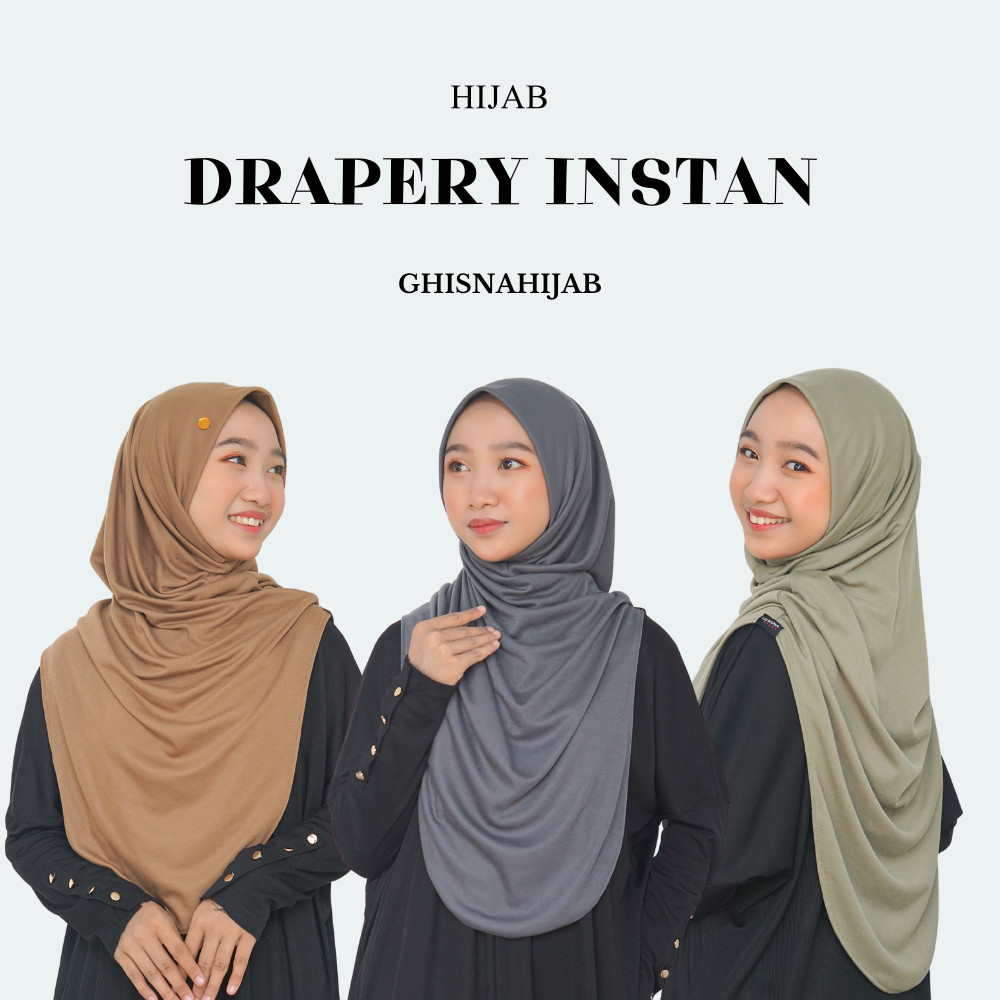 Jual GHISNAHIJAB | hijab DRAPERY instan kaos simple | Shopee Indonesia