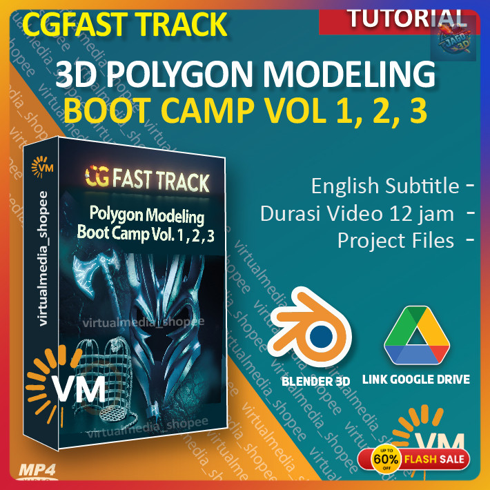 Jual TUTORIAL CG FAST TRACK POLYGON MODELING BOOT CAMP VOL 1 2 3 DRAGON AXE HELM BELAJAR 3D ...
