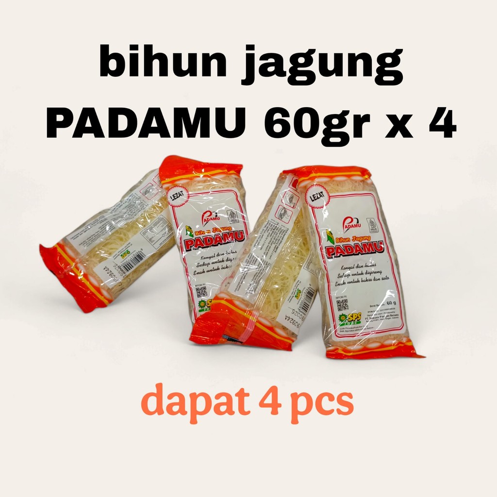 Jual Bihun Jagung Padamu 60 Gr x 4pcs per renteng | Shopee Indonesia