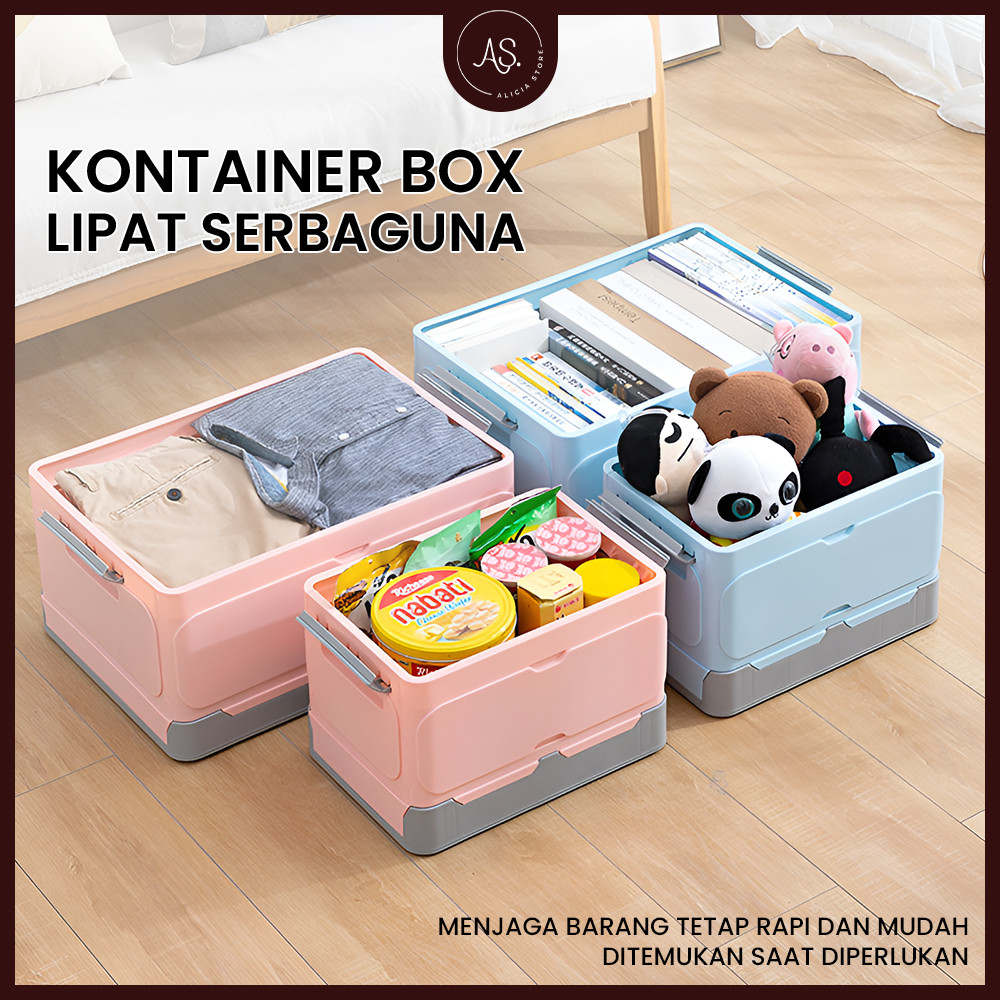 Jual AS Kontainer Box Lipat Plastik Serbaguna Storage Foldable ...