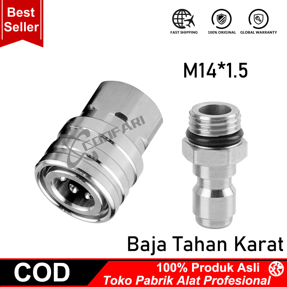 Jual 2PCS Konektor Adaptor M22 1.5 Untuk Pressure Washer 1/4 Female ...