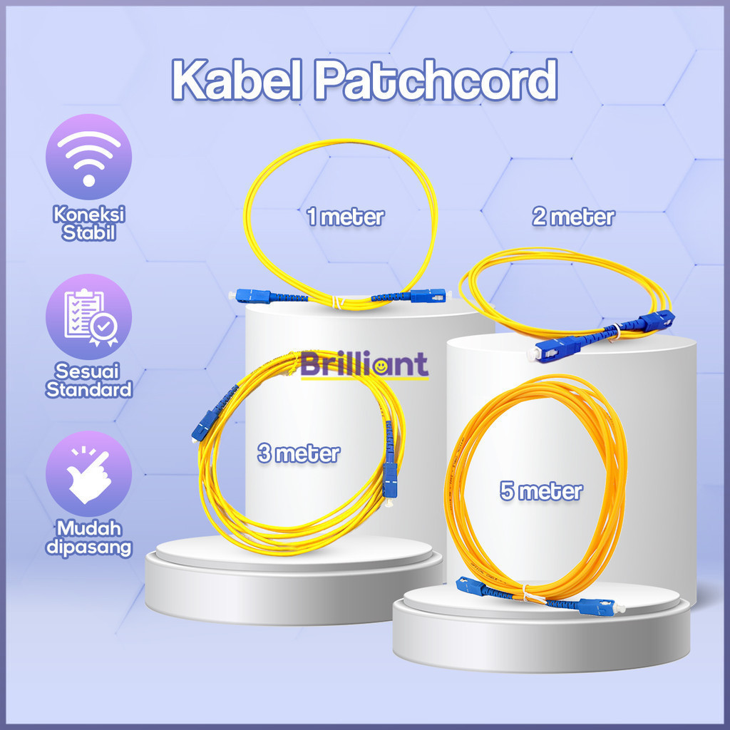 Jual 1M,2M,3M,5M Patchord SC to SC kabel cable fo ftth SC - SC -1PCS ...