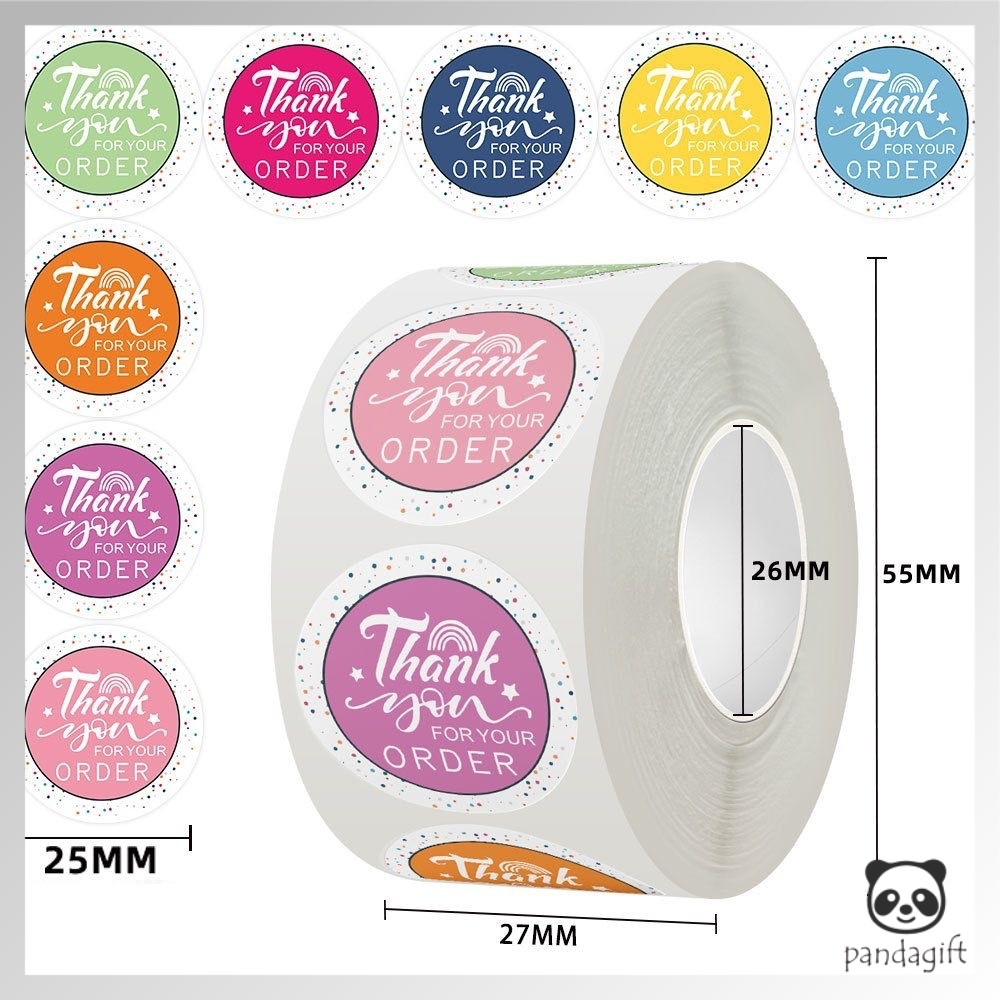 Jual Sticker Thank You Bulat 1 Roll / 1 Roll Stiker Thank You / 500 PCS ...
