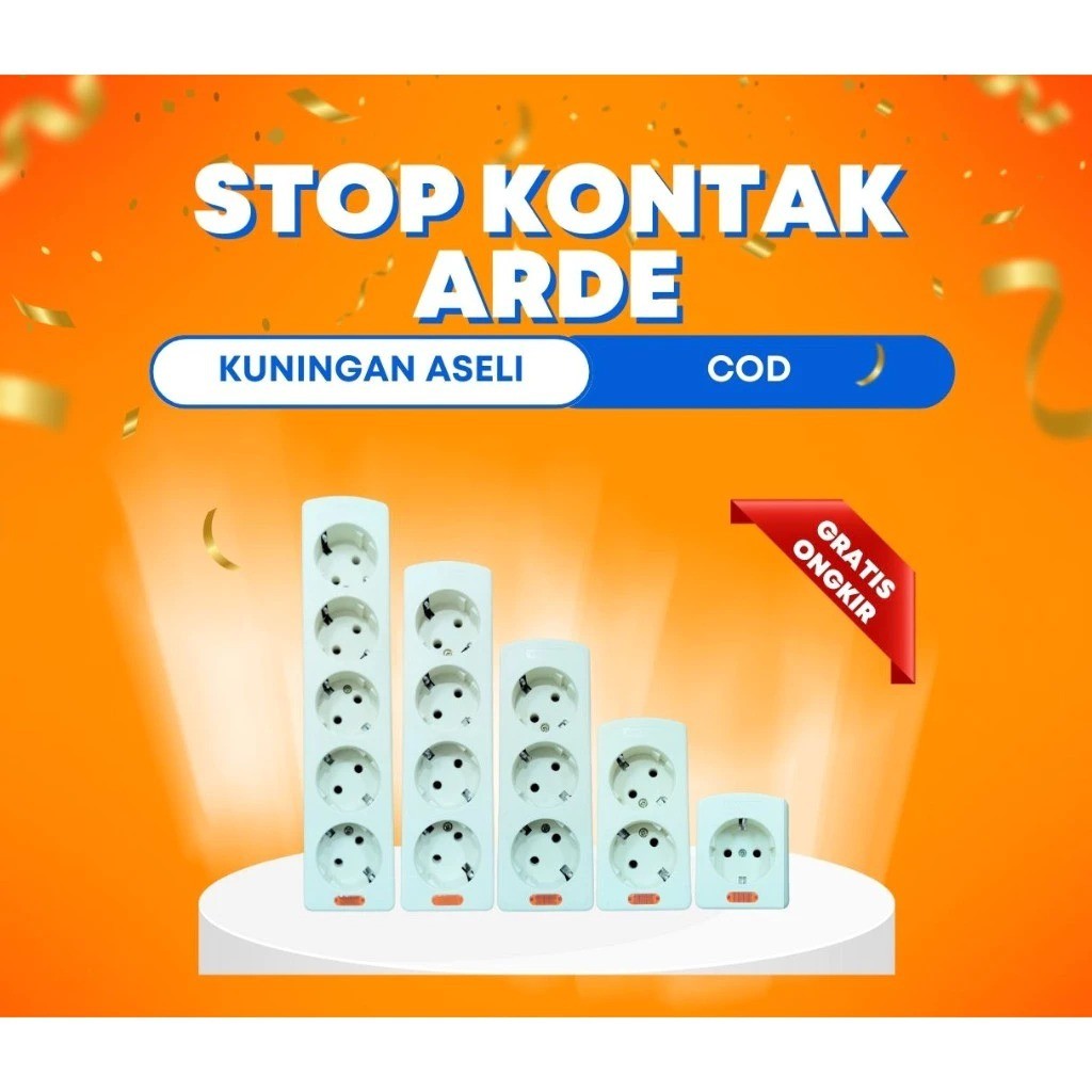 Jual Stop Kontak Arde 2/3/4/5 Lubang / Terminal Kuningan/ Colokan ...