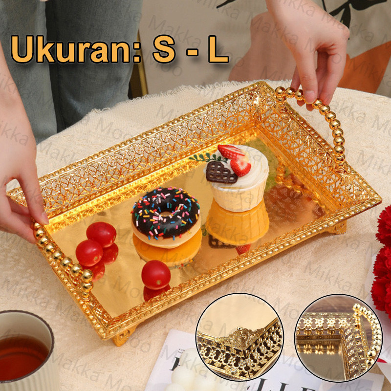 Jual Dekorasi Penyimpanan Baki Buah Emas Dekorasi Baki Buah Mewah Emas ...