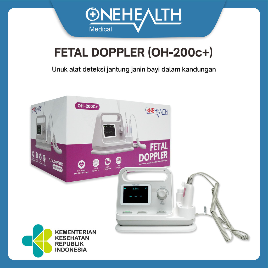 Jual Onehealth Fetal Doppler OH-200C+ Alat Deteksi Detak Jantung Janin ...