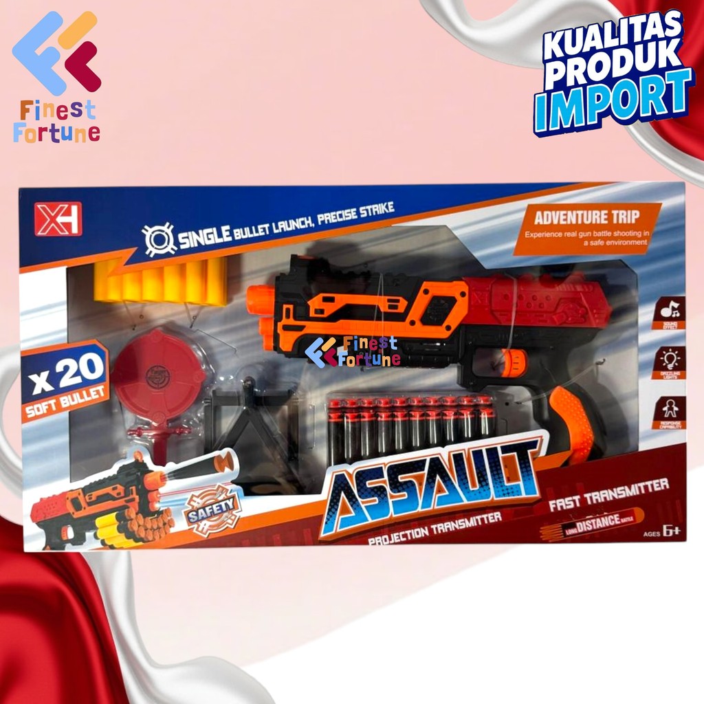 Jual MAINAN ANAK ASSAULT PISTOL 20 SOFT BULLET | Shopee Indonesia