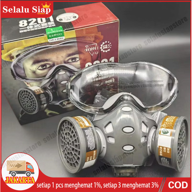 Jual COD 7PCS/SET Masker Gas Respirator Industrial Mask Anti Virus Debu ...