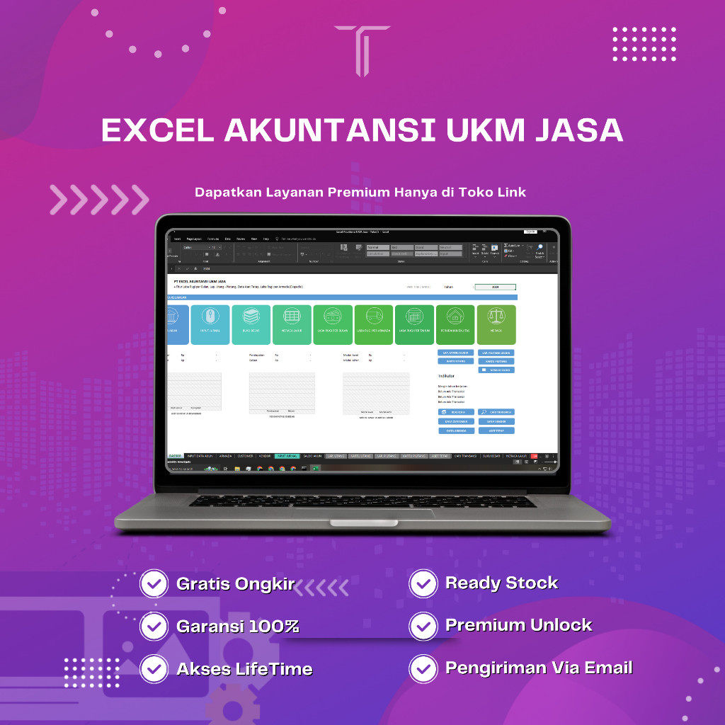 Jual Excel Akuntansi UKM Jasa - Excel Laporan Keuangan Perusahaan Jasa ...