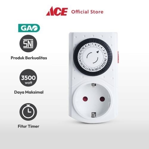 Jual ACE - Gao Stop Kontak Timer Mekanik 15Gd | Shopee Indonesia