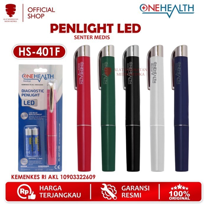 Jual Penlight LED OneHealth HS-401F Senter Medis Lampu Cek Periksa ...