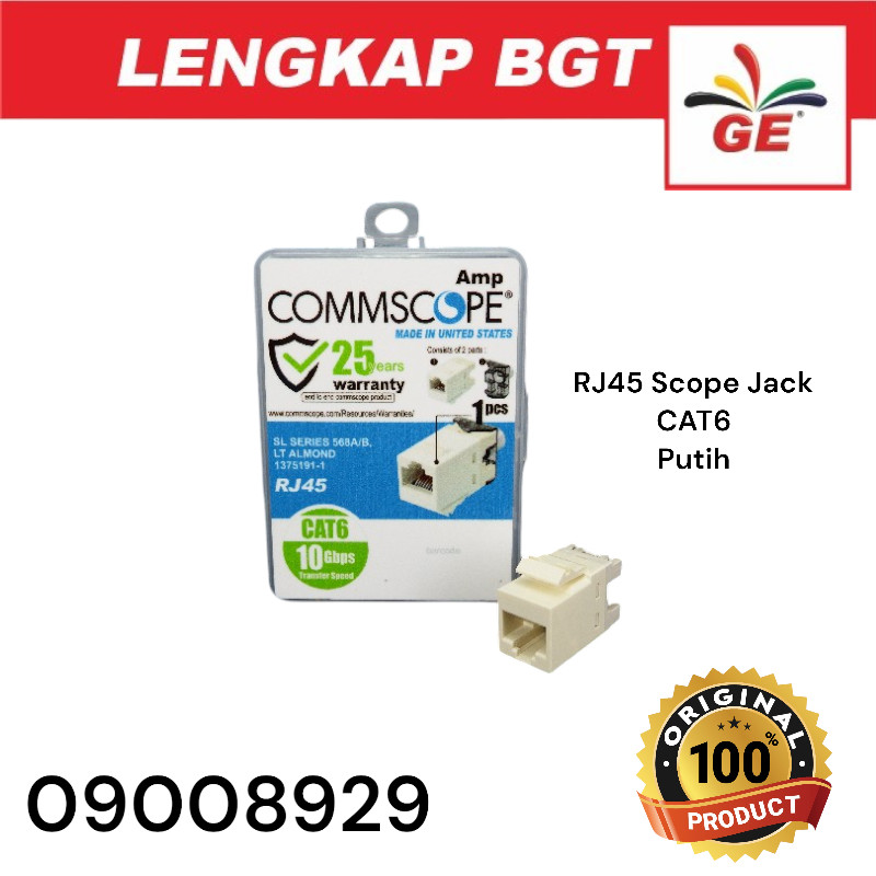Jual Modular Jack RJ45 AMP Cat.6 Commscope Original - 09008929 | Shopee ...