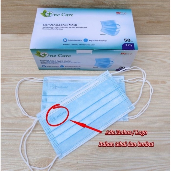 Jual Masker Earloop 3ply Onecare isi 50 Pcs Earloop NeCare Izin ...