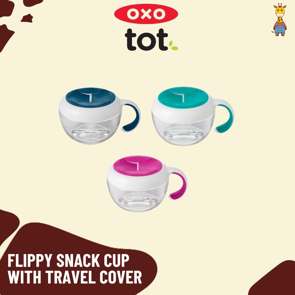 Jual OXO TOT Flippy Snack Cup With Travel Cover - Cangkir Snack ...