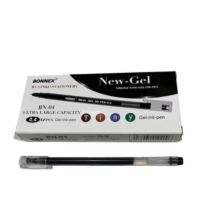 Jual (12 BIJI/ 1 PACK) PULPEN GEL BONNEX BN-01/ PULPEN GEL BONEX ...