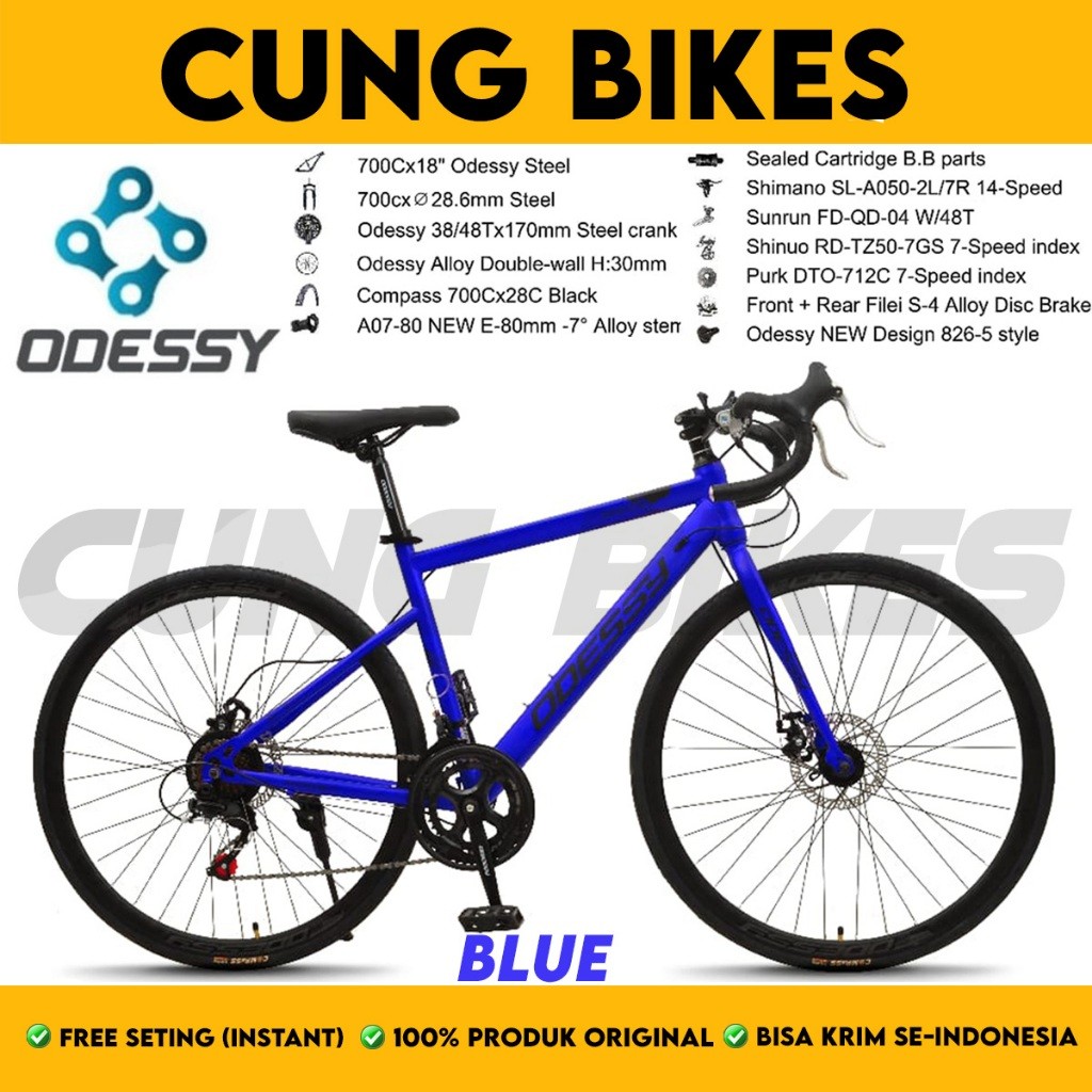 Jual Sepeda Balap Roadbike ODESSY MT 1011S 700 c inner cable 14 speed Rem cakram disc brake ...