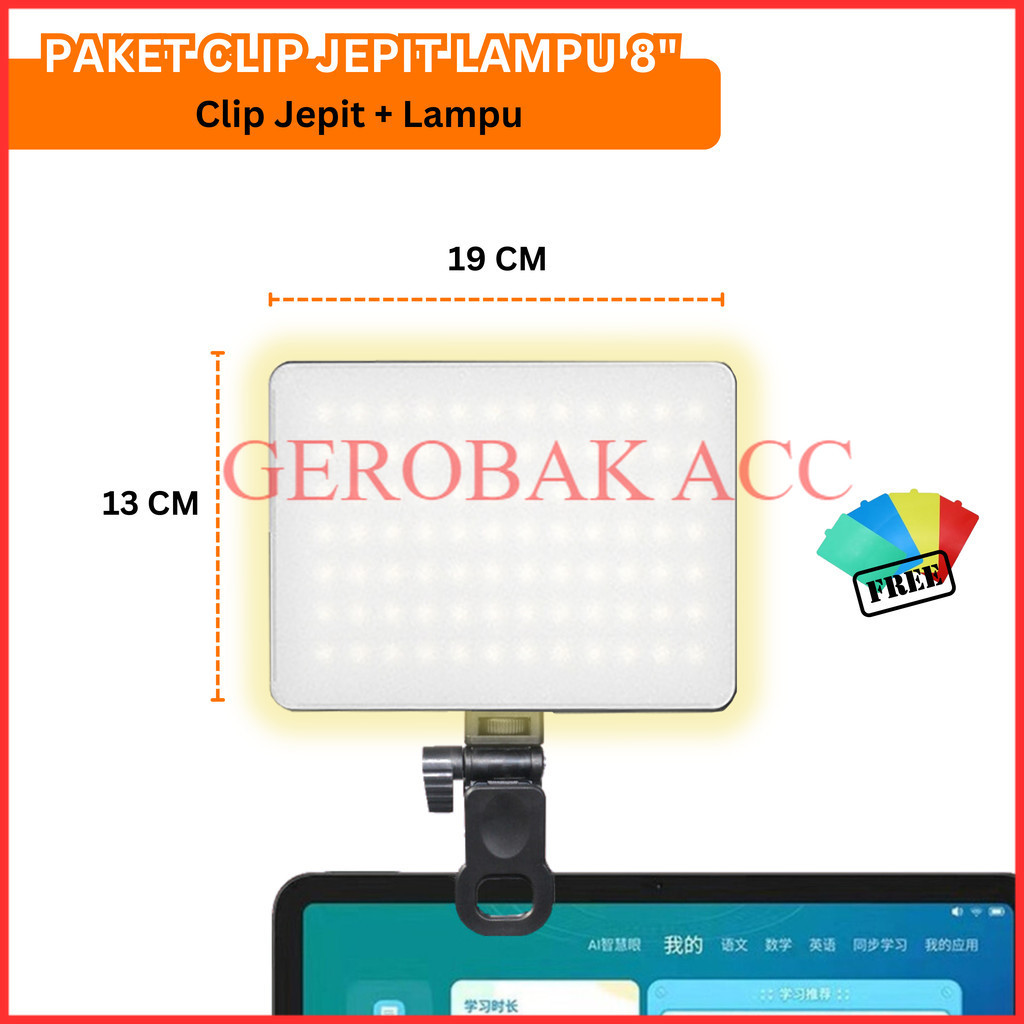 Jual Lampu Clip Fotografi Selfie Live Streaming Handphone Laptop ...