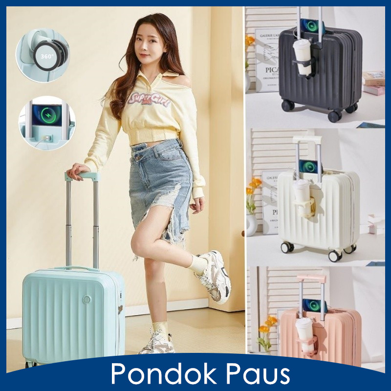 Jual 18 Inci Koper Zipper Koper Yang Dapat Diisi Ulang Dengan USB Koper ...