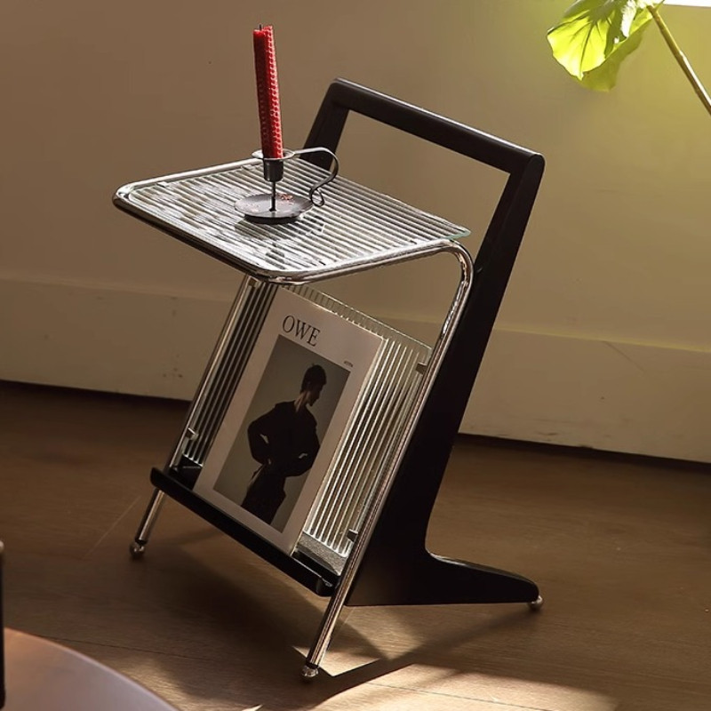 Jual Glass Corner End Table Storage European Italian Design Corner ...