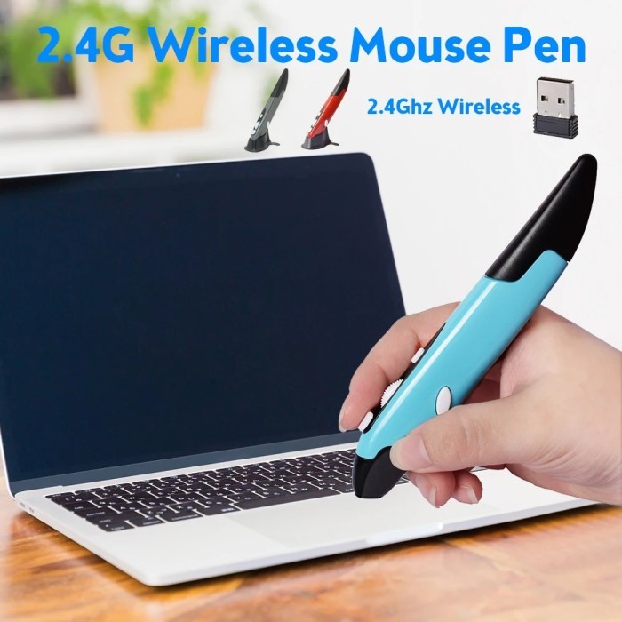 Jual Wireless Mouse Pen Bolpoin Pena Pulpen Creative Vertical Pen ...