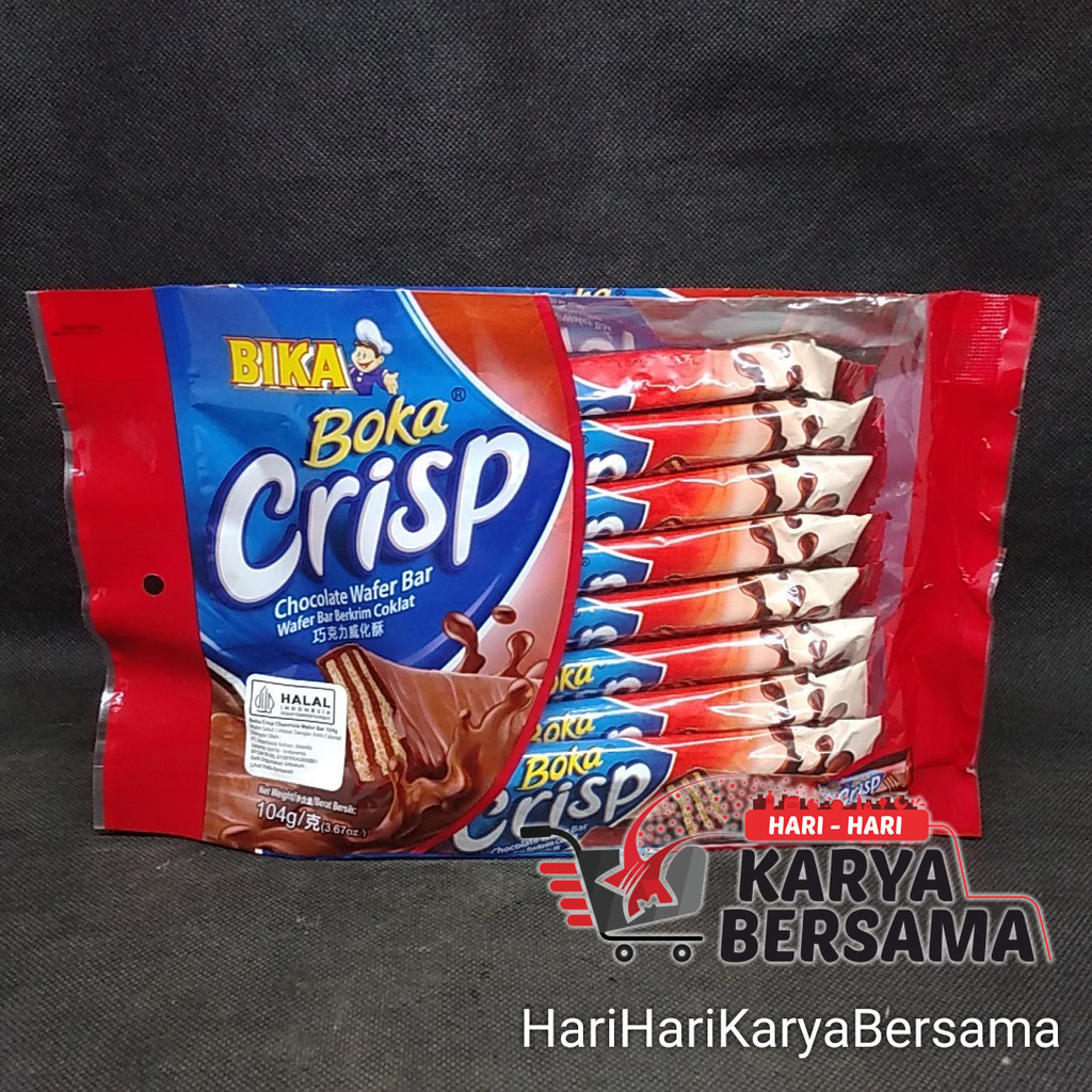 Jual MAKANAN RINGAN WAFER BIKA BOKA CRISP MINI CHOCOLATE BAR 104GR ...